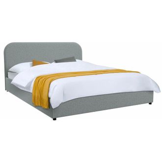 Rendez-Vous D&eacute;co Rendez-vous D&eacute;co - Lit double 140x190 cm avec coffre en tissu gris - tilly