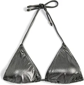 Koton Tie Neck Shiny Triangle Bikini Top Maillot de Bain, Argent (Gm1), 42 Femme
