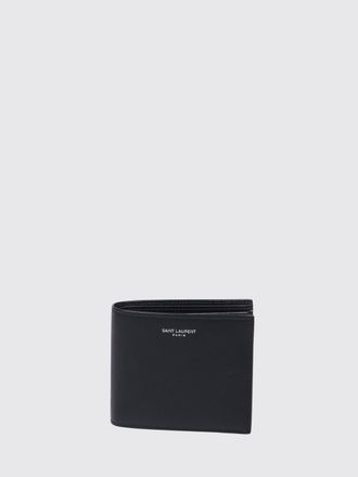 Saint Laurent Portefeuille horizontal &agrave; deux volets en cuir grain de poudre