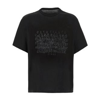 Maison Margiela Tone-on-tone Lettering T-Shirt - - Tops - Herren - Schwarzk - S