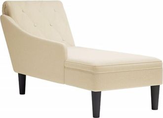 vidaXL Chaiselongue mit Kissen und Rechter Armlehne Creme Stoff Vidaxl