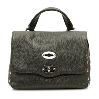 Zanellato Sac &agrave; main Postina Daily Compact &agrave; rabat et clous - Femme - Sacs - Vert - Taille: ONE Size