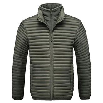 Generic Vestes dhiver lourdes pour hommes - Doudoune l&eacute;g&egrave;re - Manteau dhiver chaud coupe-vent isol&eacute; matelass&eacute; et pliable, vert militaire, XXL