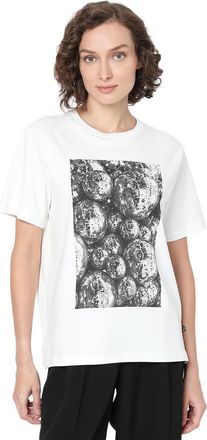 Vero Moda Damen VMEBRU Diane SS TOP Box JRS GA T-Shirt, Snow White/Print:Disco, X-Large