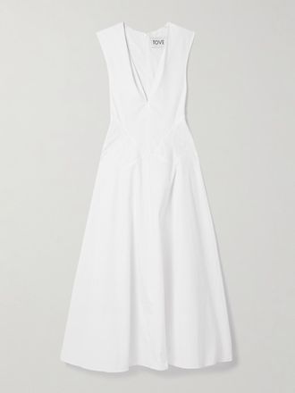 Tove Anisa Midikleid Aus Baumwollpopeline - Wei&szlig;