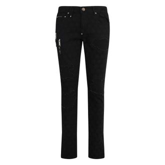 Philipp Plein Rock Star Jeans Embroidery Monogram - - Jeans - Herren - Schwarzk - W33