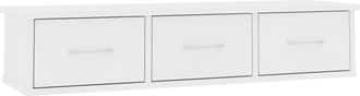 Generic Wand-Schubladenregal Wandregal mit 3 Schubladen, H&auml;ngeregal Schweberegal, H&auml;ngeschrank Wandschrank f&uuml;r Flur/Schlafzimmer/Wohnzimmer, Wei&szlig;, 88x26x18,5 