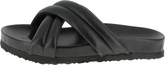 Andrea Conti Damen Pantolette Flacher Slipper, schwarz, 38 EU