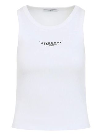 Givenchy haut côtelé à logo - Blanc
