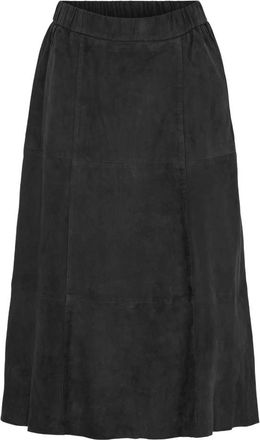 BTF-CPH Midi A-Linien Wildlederrock - - Skirts - Damen - Schwarzk - L
