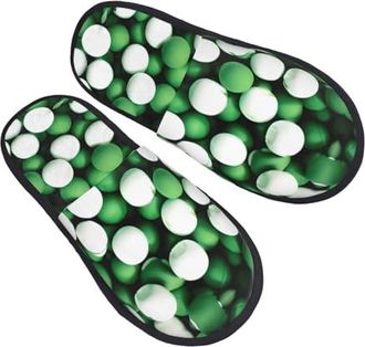 Generic Pantoufle Impression Blanche Et Verte De Football Chaussons Confort Hiver Chausson Pour Femme Unisex Chambre M