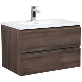 Badplaats Badezimmer Badm&ouml;bel-Set Angela 80cm - Braun eiche - Unterschrank