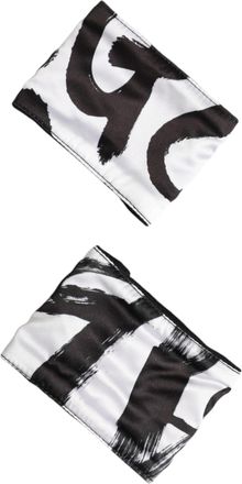 Dolce & Gabbana Mens Black White Dg Logo Silk 1 Pair Wristband And Accessory