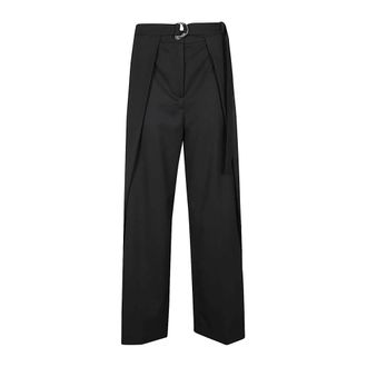 Erika Cavallini Semi Couture Schwarze Hose mit G&uuml;rtel - - Trousers - Damen - Schwarzk - M