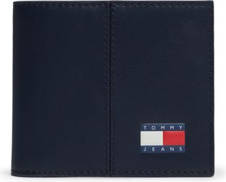 Tommy Jeans Geldb&ouml;rse TOMMY JEANS TJM HERITAGE CC WALLET, Herren, nachtblau, Leder, Lederimitat, Textil, unifarben mit Farbeinsatz, Basic, Kleinlederwaren, Geldbe