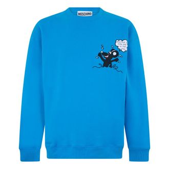 Moschino Pullover mit Print - - Sweatshirts & Hoodies - Herren - Blau - S