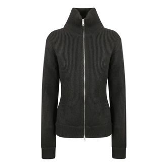 Maison Margiela Femme, Pulls, Noir, Taille: 40 FR Wool Zipped Cardigan