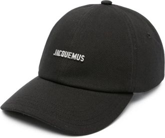 Jacquemus unisex, Accessoires, Noir, Taille: 60 CM Chapeaux en Coton Noir avec Logo
