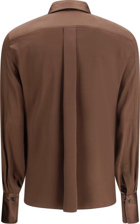 Brunello Cucinelli Classic Collar Silk Shirt - Brown