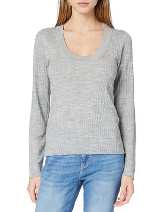 Selected Selected Femme SLFCOSTA New LS Knit DEEP U-Neck NOOS