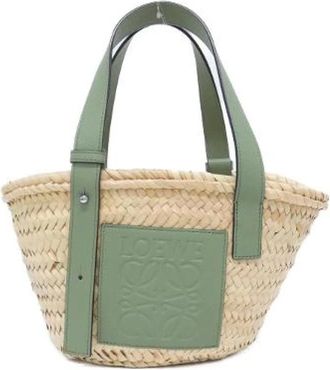 Loewe Pre-owned Sac cabas en cuir de veau Feuille de palmier - Femme - Pre-owned - Beige - Taille: ONE Size