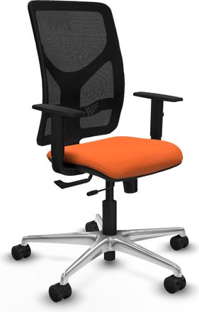 Piqueras y Crespo Stuhl mit R&uuml;ckenlehne f&uuml;r Lendenwirbels&auml;ule, mit 1D-Armlehnen, ausgestattet mit Syncro/Traslack und Schneideschaum, mit Rollen von 65 mm, Nylon, Schwa