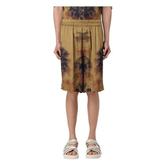Laneus Herren Palm Print Elastische Taille Shorts - - Shorts - Herren - Mehrfarbig - XS