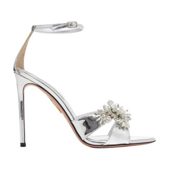 Aquazzura Crystal Margarita Silberne High Heel Sandalen - - Shoes - Damen - Grau - 38 EU