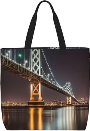 Generic Skyline Du Pont Sac Fourre Tout D&eacute;contract&eacute; Tote Bag Grand Sac A Main Femme Pour Plage Voyage Quotidienne