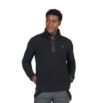 Rossignol Strawpile Fleece - Midlayer f&uuml;r Herren - Warme Skiunterw&auml;sche mit halbem Rei&szlig;verschluss, Schwarz, X-Large