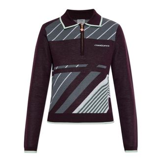 Casablanca Woll-Langarm-Polo - - Knitwear - Damen - Rot - S