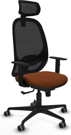 Piqueras y Crespo Cilanco B&uuml;rostuhl, verstellbar, mit 1D-Armlehnen und Kopfteil, h&ouml;henverstellbar und neigbar, ausgestattet mit 3 Positionen und Schneideschaum, Schwarz