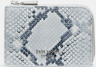Kate Spade New York Kate Spade Mini-Kartenetui Mit Schlangenpr&auml;gung Und Rei&szlig;verschluss f&uuml;r Frauen in Blasses Saphirblau | Leder