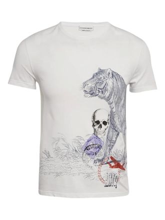 Alexander McQueen T-Shirt mit Totenkopf-Print - Wei&szlig;