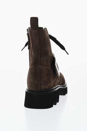 Roger Vivier Schn&uuml;rstiefel Aus Wildleder Mit Seitlichem Rei&szlig;verschluss Roger Vivier