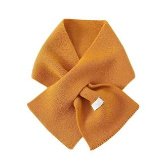 Generic &Eacute;charpe tricot&eacute;e de couleur unie douce pour lhiver, tendance, &eacute;l&eacute;gante, sensation chaude, ch&acirc;le pour femme &agrave; porter au quotidien, jaune, taille unique