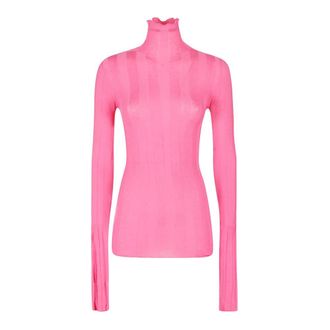 Sportmax Rosa hoher Kragen Langarm-Oberteil - - Dresses - Damen - Rosa - L