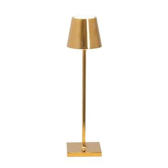 Zafferano Poldina Micro Lampe mit Gl&auml;nzendem Gold-Finish, Kabellose, Wiederaufladbare Tischlampe mit Touch Control, Geeignet f&uuml;r den Innenbereich, Dimmer, 2200-
