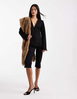 Object Blazer ajust&eacute; stretch &agrave; taille cintr&eacute;e - Noir