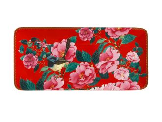 Maxwell & Williams HV0175 Platte eckig 33 x 15,5 cm - TC Silk Road, Porzellan glatt, in Geschenkbox, Blumen-Motiv - Rot