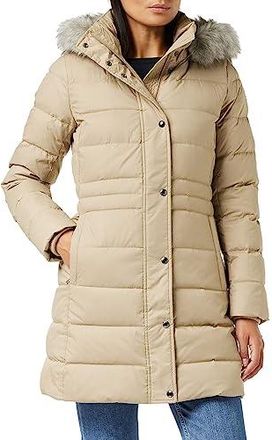 Tommy Hilfiger TYRA DOWN JKT WITH FUR, Vestes décontractées Femme, Beige, XS