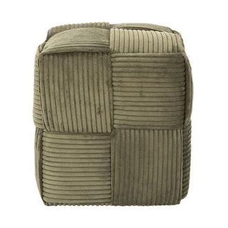 The Home Deco Factory HD0541 Pouf Côtelé Tressé - Design Moderne et Élégant - Confort Optimal - Polyvalent Salon ou Chambre - Dimensions : 36x38x36 cm - Vert