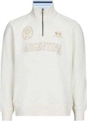 La Martina Baumwoll-Sweatshirt in Weiß