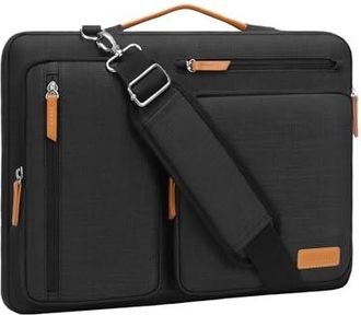 Mosiso Sacoche Ordinateur Portable,Sacoche PC Portable 14 Pouces Compatible avec HP Lenovo Dell ASUS Acer Dell,Sac Ordinateur Sac Messager C&ocirc;t&eacute; Ouvert avec 4