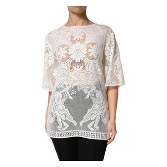 Dolce & Gabbana Kurz&auml;rmelige Bluse - - Blouses & Shirts - Damen - Wei&szlig; - 2XS