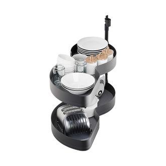 Generic 2-stufiger Eckauszugsorganizer Mit &Ouml;ffnung Nach Links Oder Rechts, Verchromter Aufbewahrungskorb, Kompatibel(Left Open,900 Cabinet)