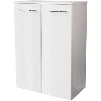 Fackelmann Milano Doppel-Midischrank - 60 cm - Wei&szlig; Hochglanz