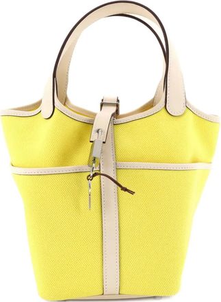 Hermès Cargo Picotin Lock Bag Canvas and Swift PM bucket bag - Jaune