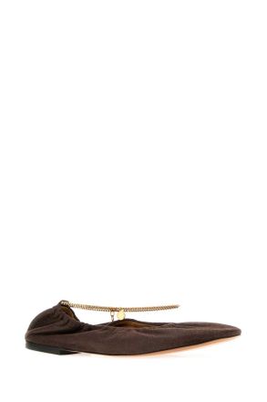 Stella McCartney Womens Brown Shaggy Deer Ballerinas Mahogany Ballerine Flat Shoes