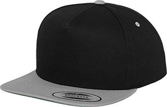 Flexfit Mixte Classic 5 Panel Snapback Blk/Silver One Size Casquette, blk/silver, Taille unique EU